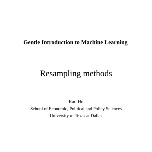 GML: Resampling methods