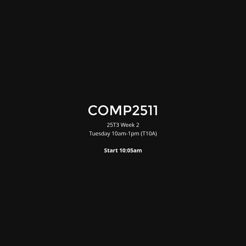 COMP2511 Week 3 25T3