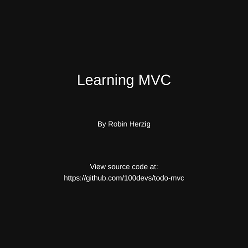 Learning MVC