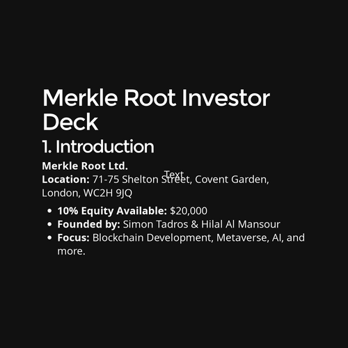 Merkle Root Investor Deck