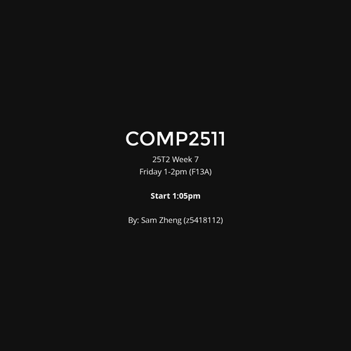 COMP2511 Week 3 25T2