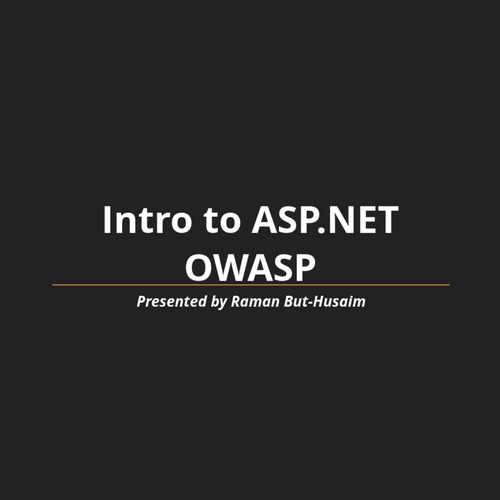 Intro to ASP.NET OWASP