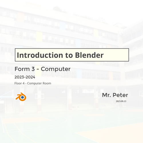 F3 - Introduction to Blender