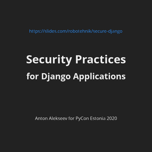 Security Practices For Django Applications