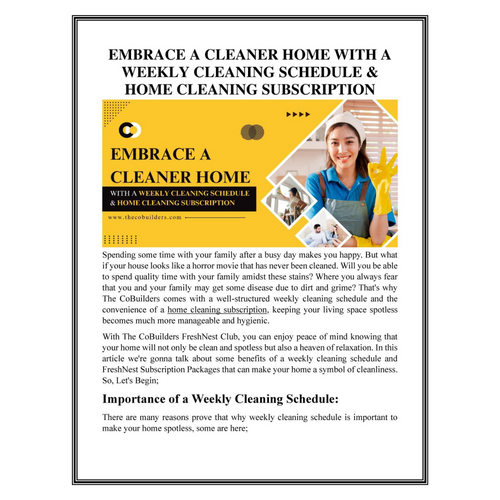 Effortless Cleanliness: FreshNest Subscriptions for Your Weekly ...