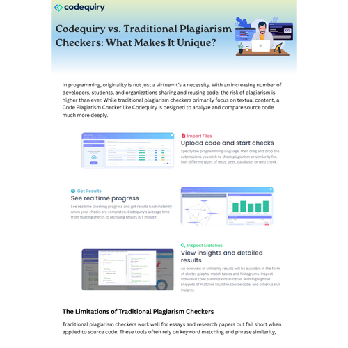Why Codequiry Outperforms Traditional Plagiarism Checkers
