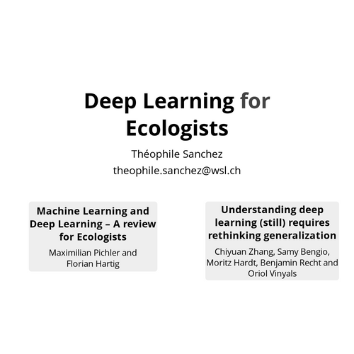 Deep Learning for ecologists
