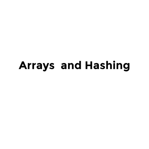 S.I.T: DSA - Arrays and Hashing