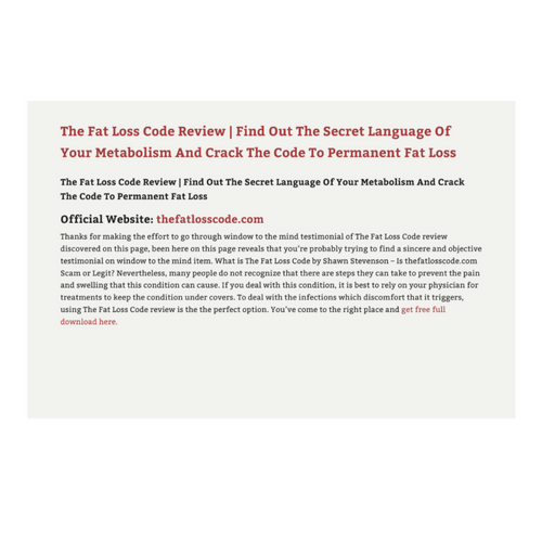 Shawn Stevenson The Fat Loss Code System