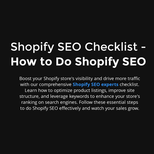 Shopify SEO Checklist - How to Do Shopify SEO