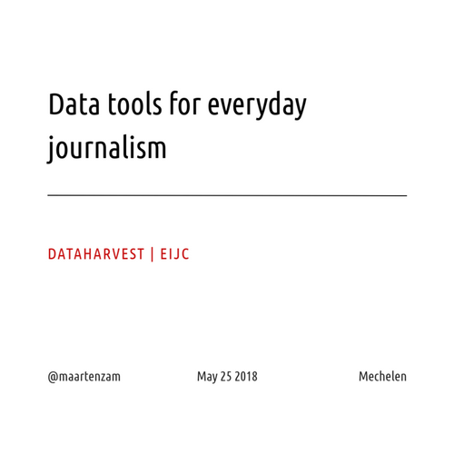 Data tools for everyday journalism