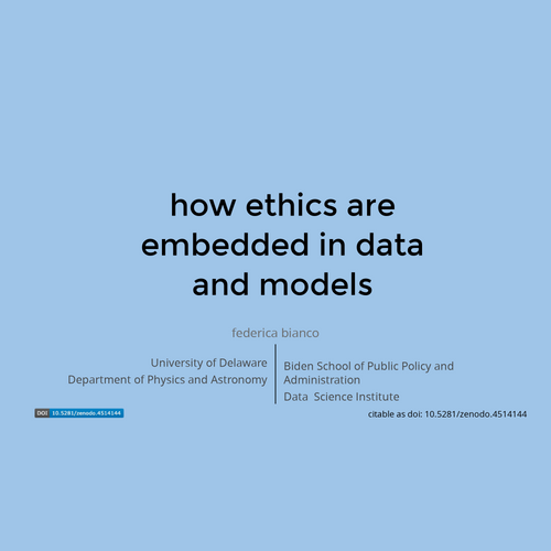 how is ethics embedded in data and models