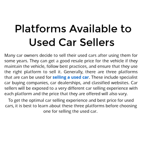 Platforms Available to Used Car Sellers