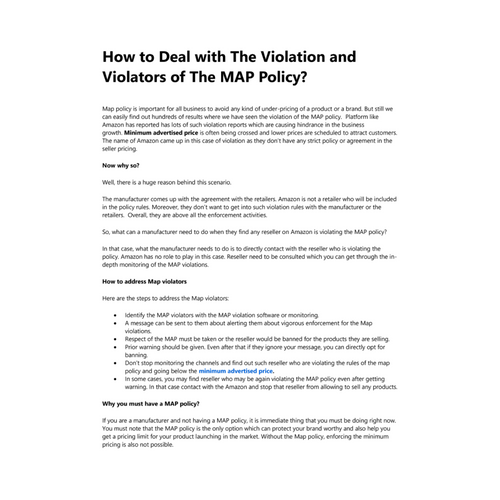 How to Deal with The Violation and Violators of The MAP Policy?