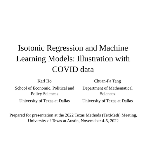 Isotonic Regression and Machine Learning