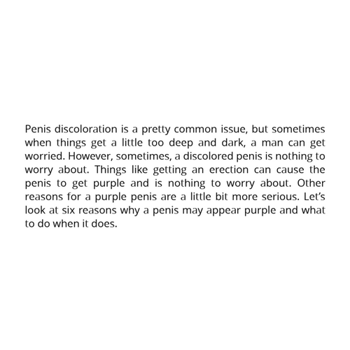 Penis Discoloration: 6 Reasons You May Be Sporting a Purple Penis