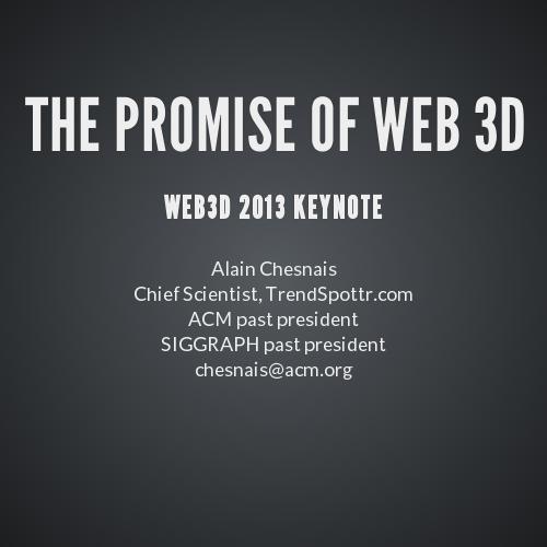 The promise of Web 3D