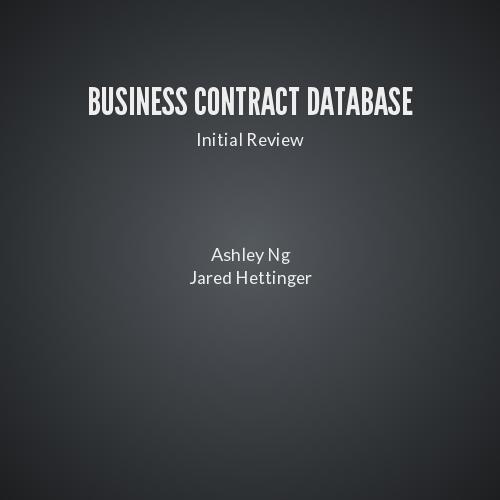 Business Contract Database