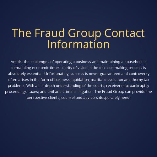 The Fraud Group Contact Information
