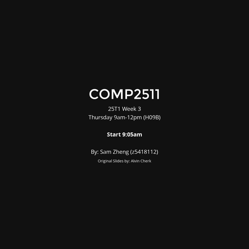 COMP2511 Week 3 25T1