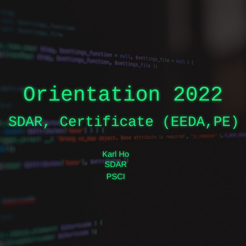 Orientation: SDAR, EEDA and PE 2022