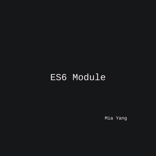 You Don't Know JS - ES6 Module