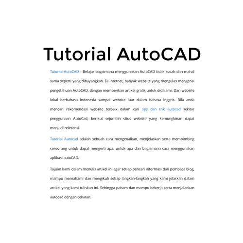 Presentations by Tutorial Autocad