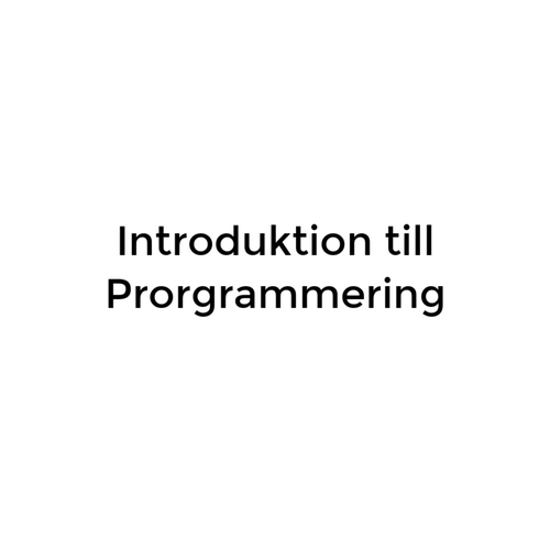 Introduktion till Programmering