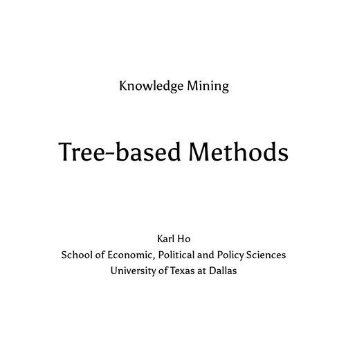 GLM: Supervised Learning - Tree-based Methods