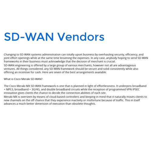 SD-WAN Vendors