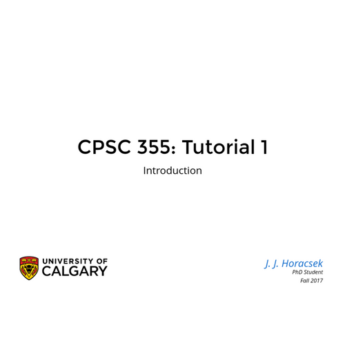 Cpsc 355 Tutorial 1
