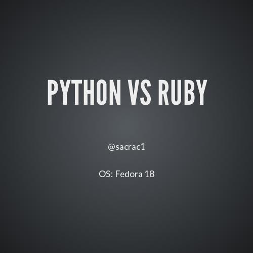 Python Vs Ruby