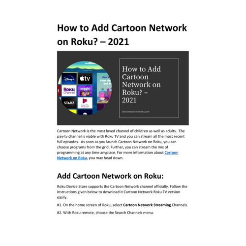 How to Add Cartoon Network on Roku - 2021