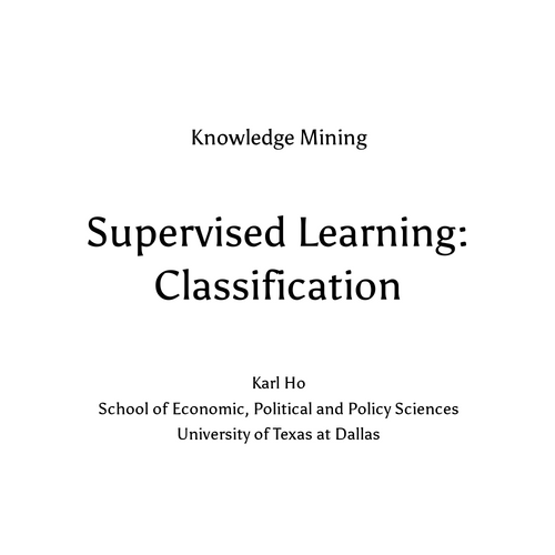 GLM: Supervised Learning - Classification