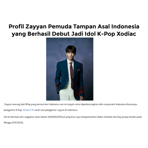Profil Zayyan Pemuda Tampan Asal Indonesia Yang Berhasil Debut Jadi