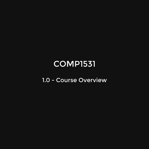 COMP1531 20T3 - 1.0 - Course Overview