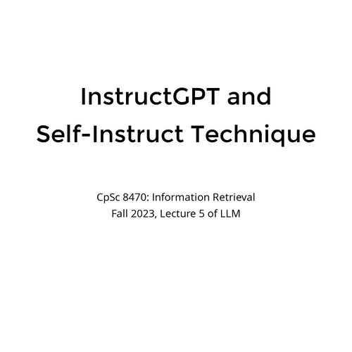 Instruct GPT and self-instruct GPT