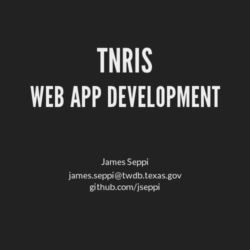 TNRIS Web App Development