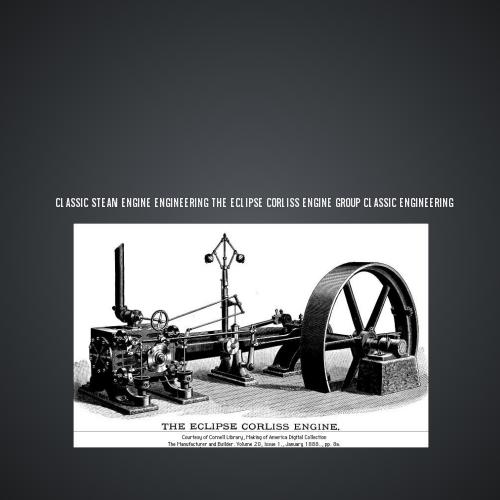 Classic Steam Engine Engineering The Eclipse Corliss Engine Group ...