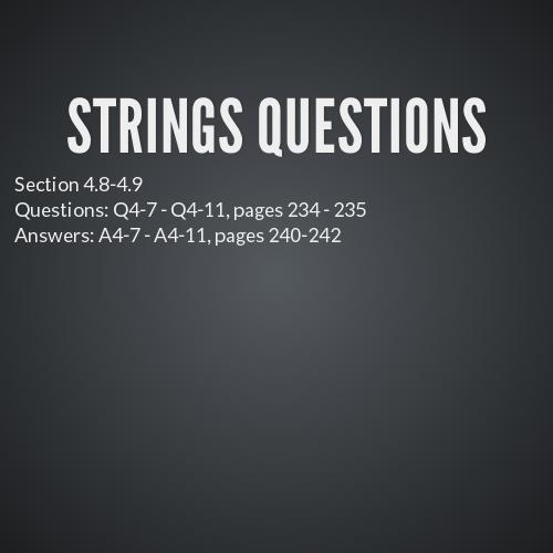 Strings Questions