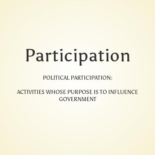 Political Participation: Part I